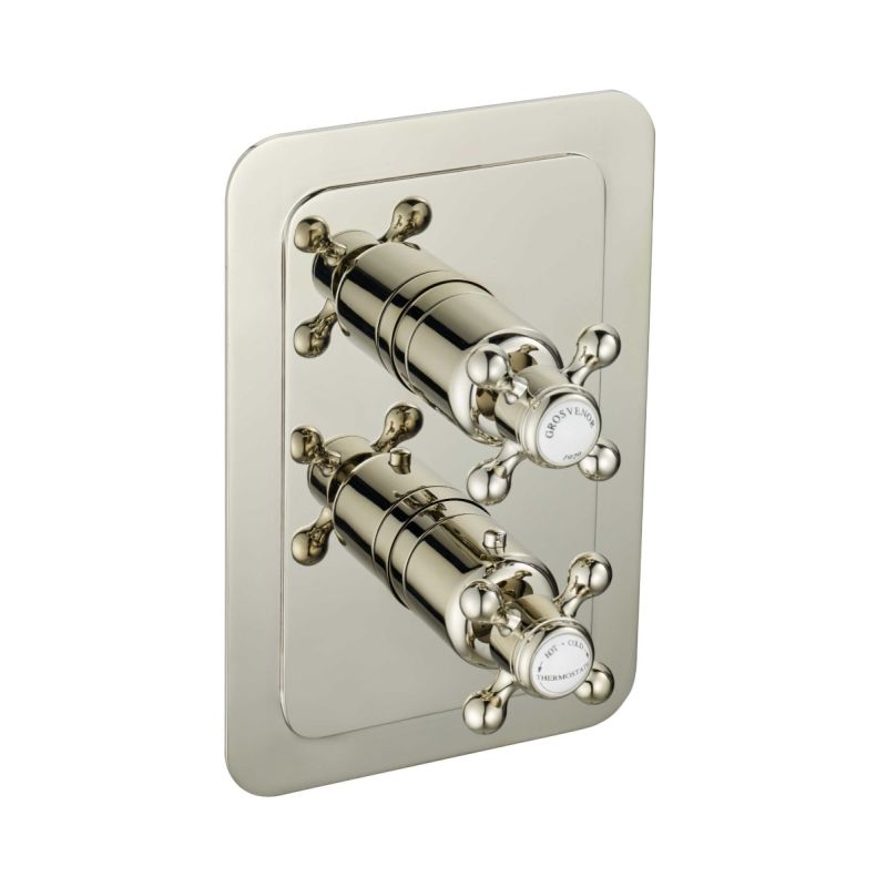 Just Taps Grosvenor Cross Vertical Thermostatic 2-Outlets Concealed ...