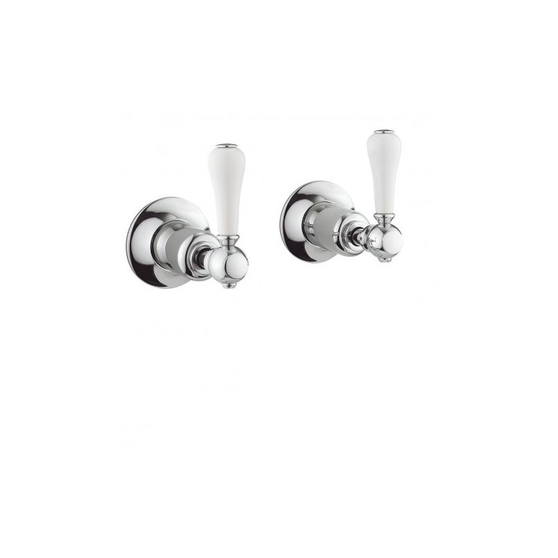 Crosswater Belgravia Lever Wall Stop Taps-Chrome