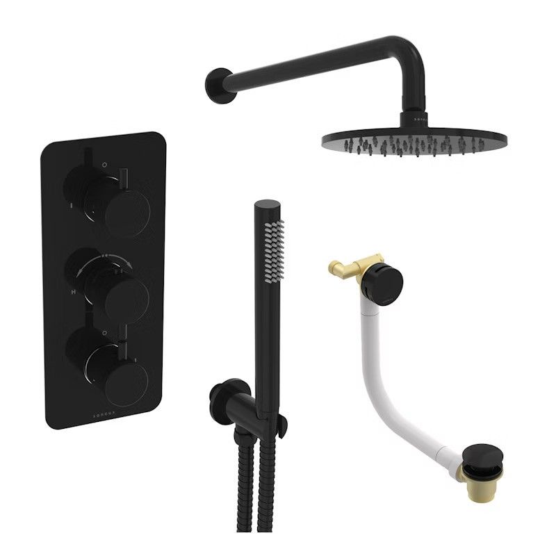 Saneux COS 3 way shower kit - w/ Slim handset and Bath filler and ...