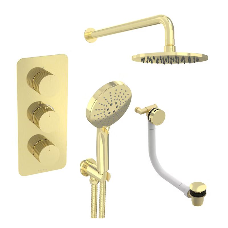Saneux COS 3 way shower kit - w/ 3 Function Handset and Bath filler and ...