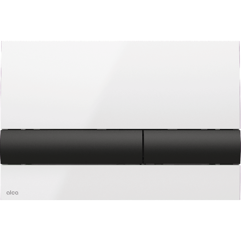 Alca Flush Plate for Pre-wall Installation Systems, White/black