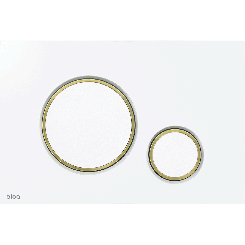 Alca thin flush plate (round) - white/gold