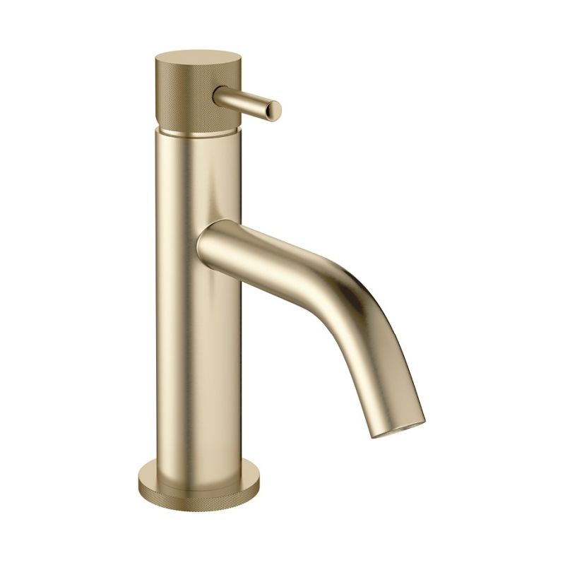 Crosswater MPRO Basin Mixer Tap with Knurled Detailing - Brushed Brass