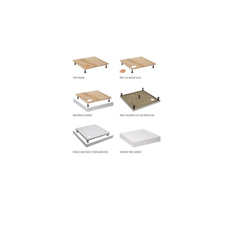 Crosswater Rectangular 45mm Shower Tray Panel Riser Kit