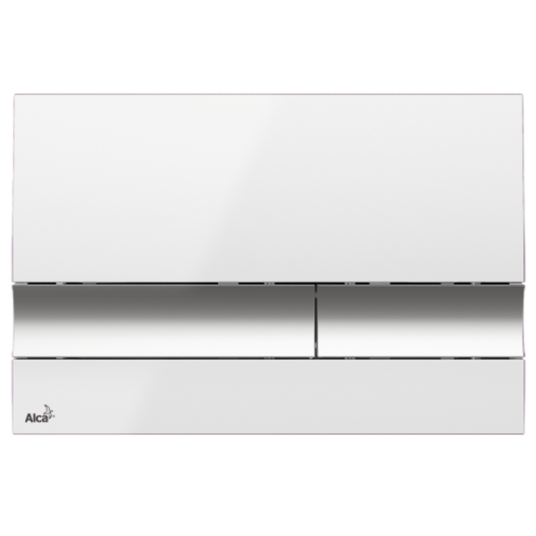 Alca Basic Flush Plate – White/Chrome