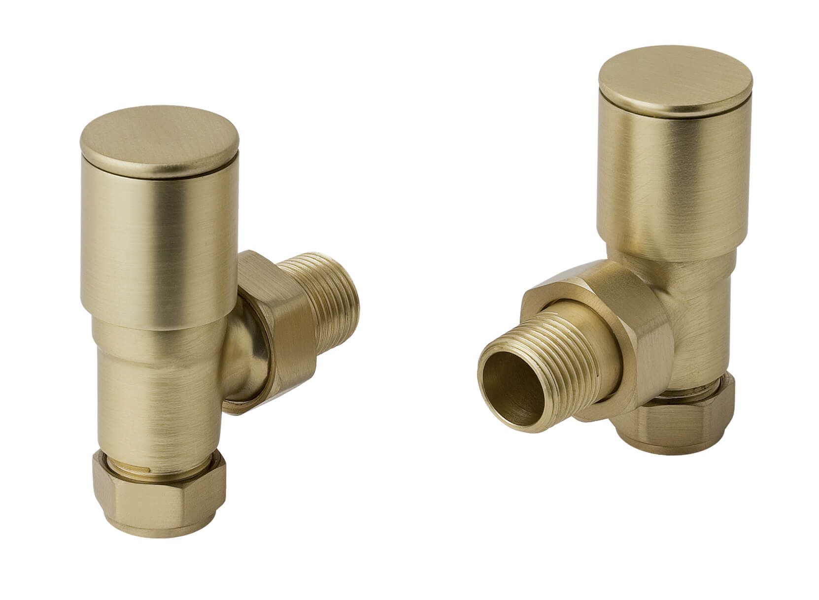 Just Taps Angled Brushed Brass Radiator Valve