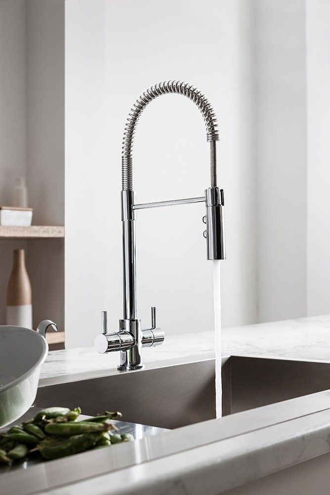 Crosswater Cucina Cook Dual Lever Kitchen Sink Mixer Tap With Flexi ...