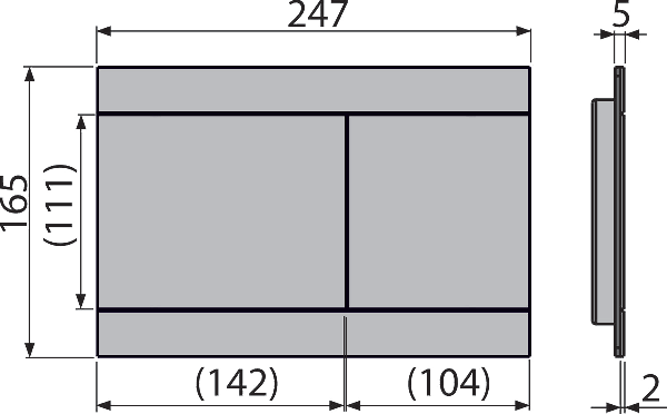 Alca Fun Flat Flush Plate - PVD Brushed Nickel