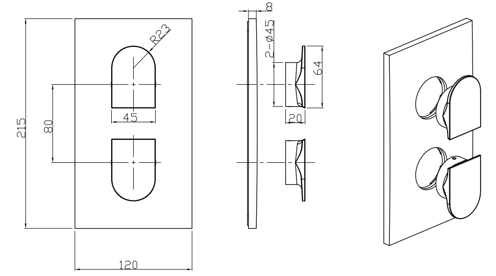 Crosswater Fusion Thermostatic Shower Valve